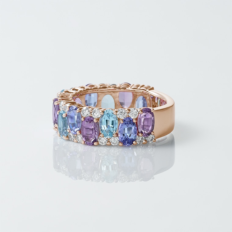 [EM004-1]K18PGマルチカラーストーン/ダイヤモンド/リング(ピンクゴールド): Hyacca | IMAYO Official Website